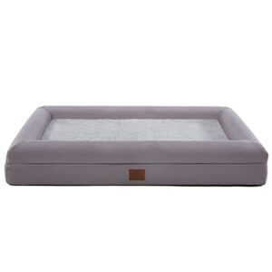 Eterish Orthopedic Dog Bed for Large Dogs (3 inches Thick) Plush 4 Sides Pet Bed L Grey Large (Pack of 1)