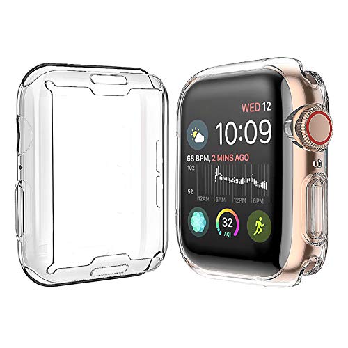 [2-Pack] Julk 40mm Case for Apple Watch Series 6 / SE / Series 5 / Series 4 Screen Protector, Overall Protective Case TPU HD Ultra-Thin Cover for iWatch, Transparent