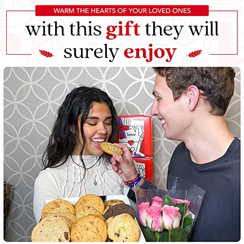 David's Cookies Premium Gift, Gourmet, and Freshly Baked Valentine's Day Assorted Cookies in a Love Tin Gift Box For Your Love Ones, Deliciously Handmade Soft Variety of Cookies - 2 lbs