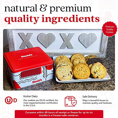 David's Cookies Premium Gift, Gourmet, and Freshly Baked Valentine's Day Assorted Cookies in a Love Tin Gift Box For Your Love Ones, Deliciously Handmade Soft Variety of Cookies - 2 lbs