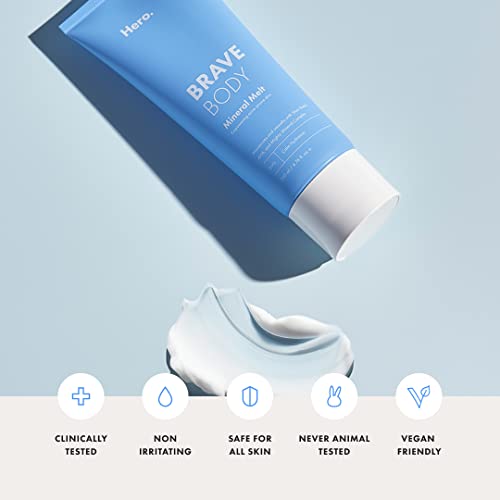 HERO COSMETICS Brave Body Hydrating Mineral Melt from Empower Acne-Prone Skin, Balance Bacteria - Visibly Renews & Smoothes with Shea Butter + Almond Oil - No Mineral Oil or Silicones (6.76 Fl. Oz.)