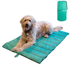 bomgaroto portable pet mat – 46.5 x 33 inch cat and dog mat for crate bed, dog cage, fireside or camping! waterproof dog beds for medium dogs and small dogs. large dog bed with storage carry bag