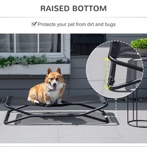 PawHut Elevated Dog Bed with Breathable Fabric, Foldable Pet Cot with Heavy Duty Steel Frame, Portable Cooling Pet Bed Indoor Outdoor Use, for Small Medium Dogs