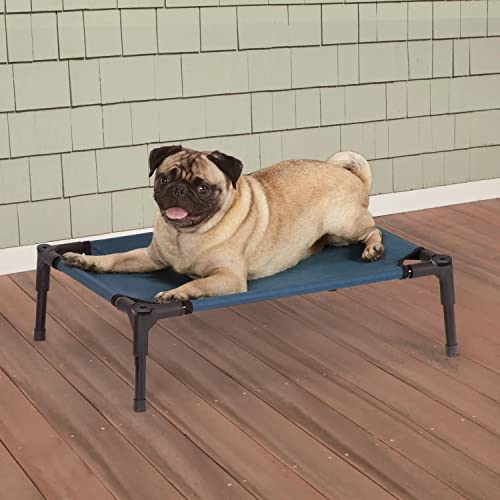 MPP Dog Beds Blue Chew Resistant Elevated Pet Cots Cold and Heat Protection Choose from 4 Sizes (Small)