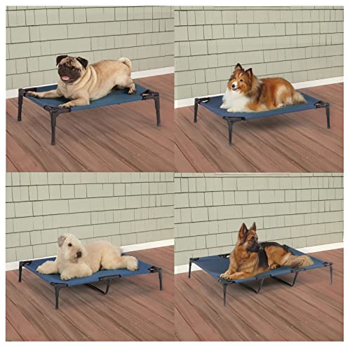 MPP Dog Beds Blue Chew Resistant Elevated Pet Cots Cold and Heat Protection Choose from 4 Sizes (Small)