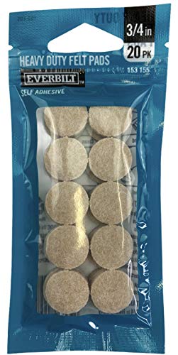 Beige Heavy-Duty Self-Adhesive 3/4 in. Felt Pads (20-Pack)-Everbilt