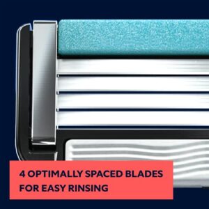 Dollar Shave Club | 4-Blade Club Razor Refill Cartridges, 8 Count | Precision Cut Stainless Steel Blades, Great For Longer Hair and Hard to Shave Spots, Optimally Spaced For Easy Rinsing, Silver/Blue