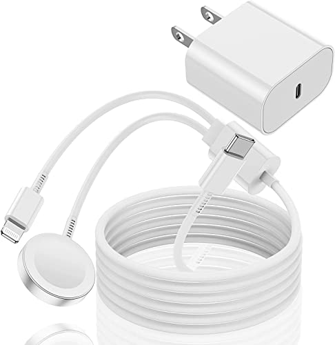 USB C Charger for Apple Watch, [Apple MFi Certified] 2-in-1 iPhone & iWatch Charger Fast Charging Cable, Smart i Watch Charger Block for Apple Watch Series 8/7/SE/6/5/4/3/2/1 & iPhone 14/13/12/11