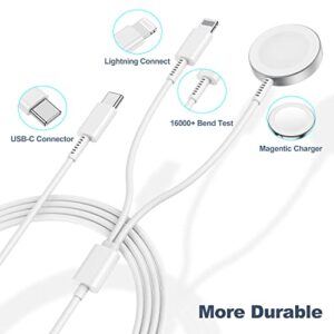 USB C Charger for Apple Watch, [Apple MFi Certified] 2-in-1 iPhone & iWatch Charger Fast Charging Cable, Smart i Watch Charger Block for Apple Watch Series 8/7/SE/6/5/4/3/2/1 & iPhone 14/13/12/11