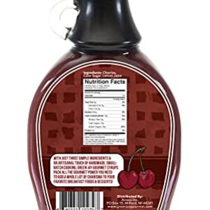 Green Jay Gourmet Tart Cherry Syrup - Premium Breakfast Syrup with Sweet Cherries, Cane Sugar & Lemon Juice - All-Natural, Non-GMO Pancake Syrup, Waffle Syrup & Dessert Syrup - 8 Ounces