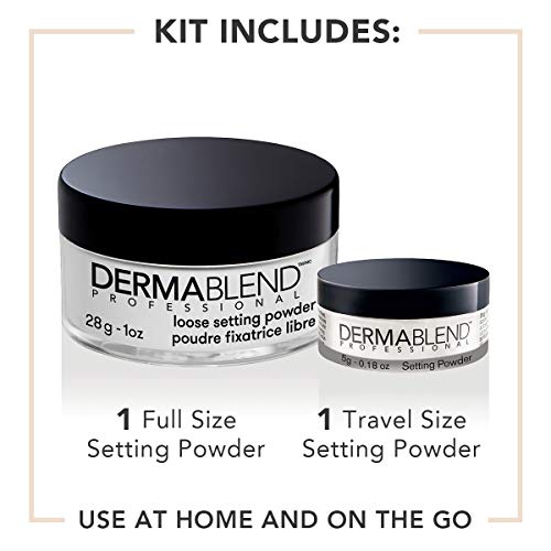 Dermablend Loose Setting Powder Makeup Gift Set, Translucent Powder Kit for Face Makeup, Mattifying Finish and Shine Control, Dermatologist Recommended, Original Translucent Gift Set