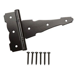 everbilt 6 in. x 4.25 in. black heavy duty decorative tee hinge