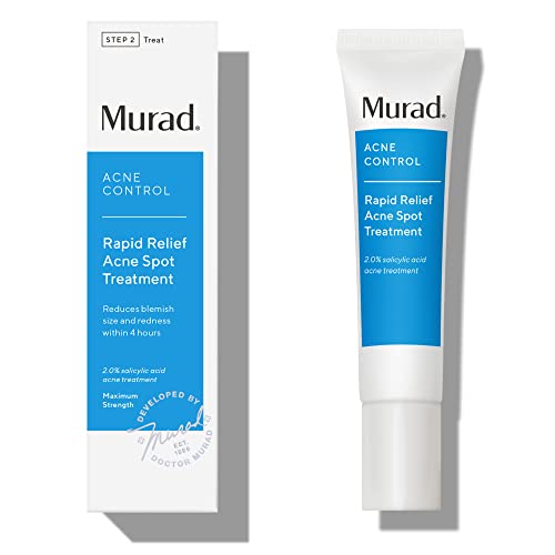 Murad Rapid Relief Acne Spot Treatment – Acne Control Max Strength 2% Salicylic Acid Clear Gel Blemish Remover - Fast Active Acne Relief Backed by Science.5 Oz