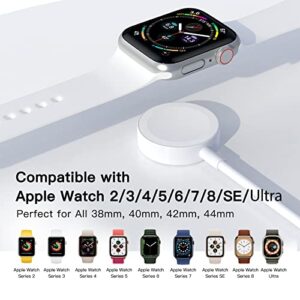 Watch Charger Compatible with Apple Watch Charger, Magnetic Charging Cable for iWatch Series 8/7/6/SE/5/4/3/2,Portable Wireless Charger with USB Charging Cord (3.3ft / 1m)