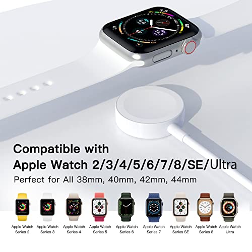 Watch Charger Compatible with Apple Watch Charger, Magnetic Charging Cable for iWatch Series 8/7/6/SE/5/4/3/2,Portable Wireless Charger with USB Charging Cord (3.3ft / 1m)