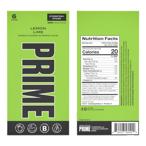 Prime Hydration Drink Mix Variety pack - Blueberry, Lemon Lime, Tropical Punch - Packaging By Obanic (18 On The Go Sticks)