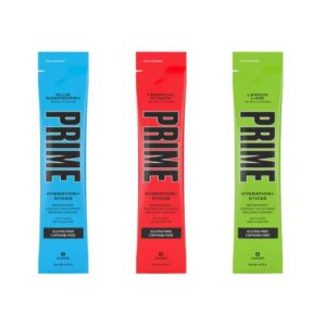 Prime Hydration Drink Mix Variety pack - Blueberry, Lemon Lime, Tropical Punch - Packaging By Obanic (18 On The Go Sticks)