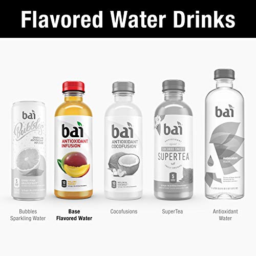 Bai Flavored Water, Rainforest Variety Pack, Antioxidant Infused Drinks, 18 Fluid Ounce Bottles, 12 Count, 3 Each of Brasilia Blueberry, Costa Rica Clementine, Malawi Mango, Sumatra Dragonfruit