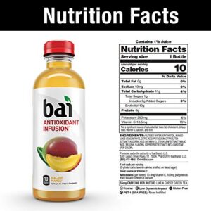 Bai Flavored Water, Rainforest Variety Pack, Antioxidant Infused Drinks, 18 Fluid Ounce Bottles, 12 Count, 3 Each of Brasilia Blueberry, Costa Rica Clementine, Malawi Mango, Sumatra Dragonfruit