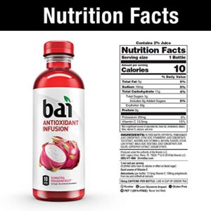 Bai Flavored Water, Rainforest Variety Pack, Antioxidant Infused Drinks, 18 Fluid Ounce Bottles, 12 Count, 3 Each of Brasilia Blueberry, Costa Rica Clementine, Malawi Mango, Sumatra Dragonfruit