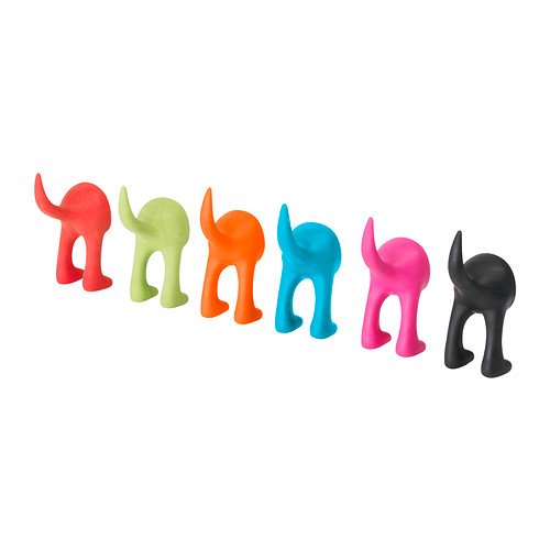 Ikea Rubber Hook, Set of 6, Assorted Colors