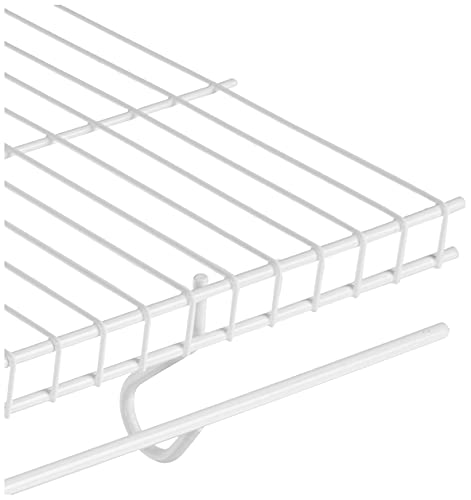 Rubbermaid Free-Sliding Wire Shelf, White, Adjustable Shelving with Free-Slide Design for Closet Organization System