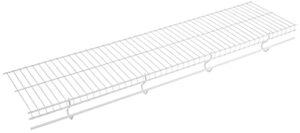 rubbermaid free-sliding wire shelf, white, adjustable shelving with free-slide design for closet organization system