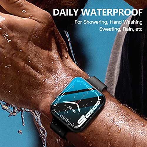 Misxi 2 Pack Waterproof Black Hard Case with Tempered Glass Compatible with Apple Watch Series 6 SE Series 5 Series 4 44mm, Ultra-Thin Durable Protective Cover for iWatch Screen Protector