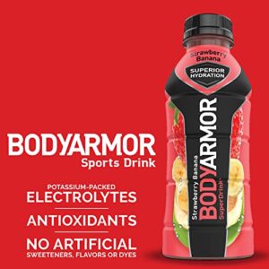 BODYARMOR Sports Drink Sports Beverage, Strawberry Banana, Natural Flavors With Vitamins, Potassium-Packed Electrolytes, Perfect For Athletes, 16 Fl Oz (Pack of 12)