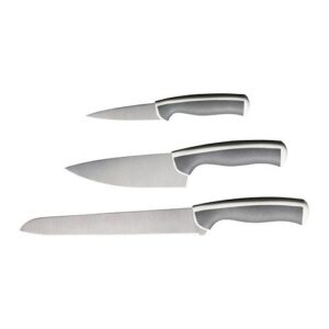 ikea knife set bread cook paring gray white (3 piece)