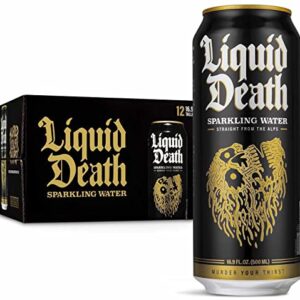 Liquid Death Sparkling Water, 16.9 oz Cans (12-Pack)