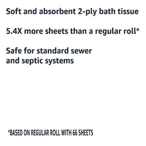 Amazon Basics 2-Ply Toilet Paper, 6 Rolls (Pack of 5), 30 Rolls total (Previously Solimo)