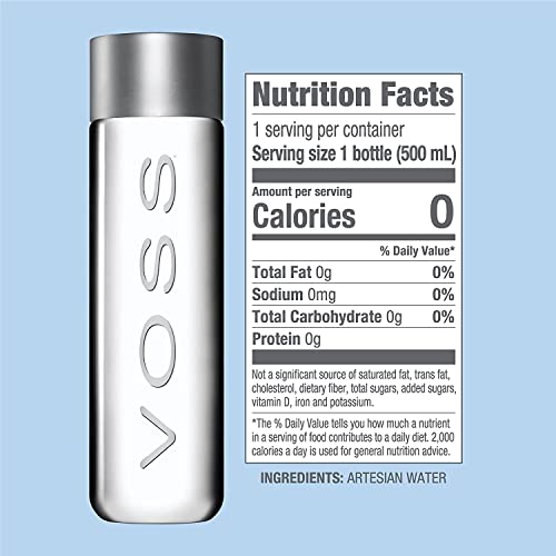 VOSS Premium Still Bottled Water, Naturally Pure, BPA Free, PET Plastic, Recyclable - Crisp, Refreshing Taste, On-The-Go Hydration - 500ml (Pack of 24)