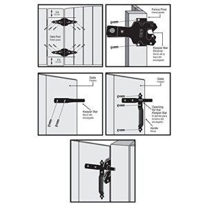 Everbilt Black Deluxe Latch Gate Set