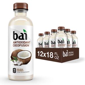 bai coconut flavored water, molokai coconut, antioxidant infused drinks, 18 fl oz (pack of 12)