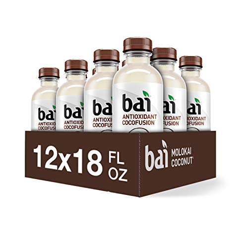 Bai Coconut Flavored Water, Molokai Coconut, Antioxidant Infused Drinks, 18 Fl Oz (Pack of 12)