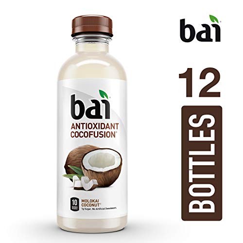 Bai Coconut Flavored Water, Molokai Coconut, Antioxidant Infused Drinks, 18 Fl Oz (Pack of 12)