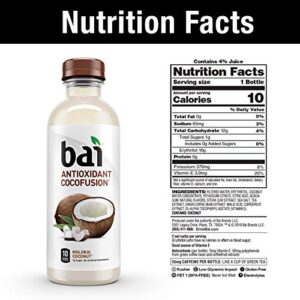 Bai Coconut Flavored Water, Molokai Coconut, Antioxidant Infused Drinks, 18 Fl Oz (Pack of 12)