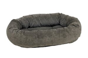 bowsers donut bed, medium, pewter bones