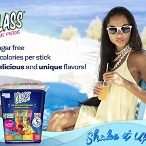 Klass Aguas Frescas, Variety Pack, Sugar Free Drink Mix, Fruit Variety Packets, On-The-Go! Powdered Drink Mix (44 Count Powder Stick Packs) 5 Calories Per Packet- Shake it up! The new way to drink Aguas Frescas.