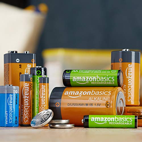 Amazon Basics 20 Pack AA High-Performance Alkaline Batteries, 10-Year Shelf Life, Easy to Open Value Pack