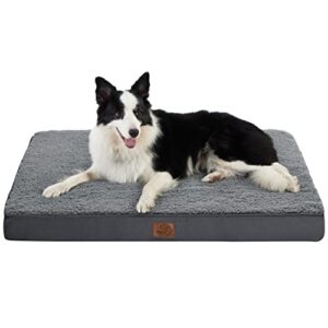 bedsure large dog bed for large dogs – big orthopedic dog beds with removable washable cover, egg crate foam pet bed mat, suitable for dogs up to 75lbs, dark grey