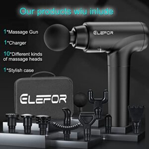 Massage Gun Deep Tissue,Percussion Back Massager Gun for Athletes Muscle Massage Gun for Pain Relief with 10 Massage Heads & 20 Speeds (Matte Black)