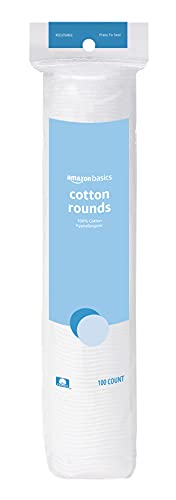 Amazon Basics Cotton Rounds, 100ct , Pack of 6 (Previously Solimo)