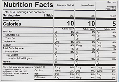 Skittles Singles To Go Tropical Flavors Variety Pack, Powdered Drink Mix, Includes 4 Flavors, Strawberry Starfruit, Mango Tangelo, Kiwi Lime, Pineapple Passionfruit, 40 Count