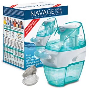 navage nasal care starter bundle nose cleaner, 20 saltpods, plus bonus 10 saltpods