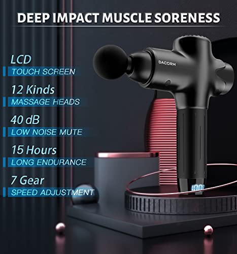 Massage Gun - Percussion Muscle Massage Gun for Athletes, Super Quiet Portable Electric Sport Massager, Handheld Deep Tissue Massager of Y8 Pro Max (Dark Black)