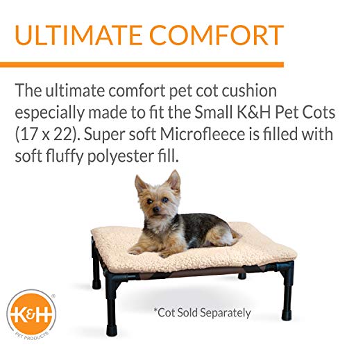 K&H Pet Products Original Pet Cot Microfleece Pad - Tan, Small 17 X 22 Inches