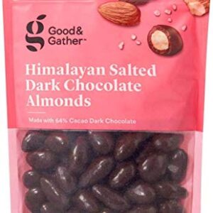 Good & Gather Himalayan Salted Dark Chocolate Almonds. 13 Ounce. Sweet and Salty Snack. 64% Cacao. (2 Pack)