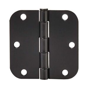 amazon basics rounded 3.5 inch x 3.5 inch door hinges, 18 pack, matte black